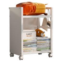 China Office Iron Adjustable With Wheels Document Rack File Storage Holder Bedroom Movable 2Tier Bookshelf Backpack Toy Organize Shelf for sale
