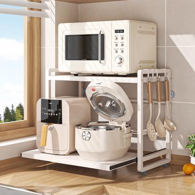 China NEW Microwave Shelf  Metal Adjustable Spices for Kitchen Organizer Cabinet Countertop Storage Gadgets Tool Rack Stand Holders for sale