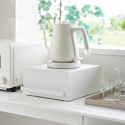 China Japanese Desktop Storage Box Pull-out Coffee Machine Base Kettle Kitchen Cup Storage bar Tea Bag Rack for sale