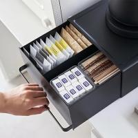 China Japanese Desktop Storage Box Pull-out Coffee Machine Base Kettle Kitchen Cup Storage bar Tea Bag Rack for sale