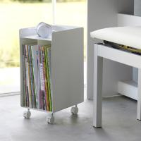 China Modern Metal Double Tier Mobile Book Storage Cart with Wheels for Bedroom and Living Room-Multifunction Divided Storage for sale