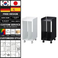 China Modern Metal Double Tier Mobile Book Storage Cart with Wheels for Bedroom and Living Room-Multifunction Divided Storage for sale