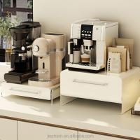 China Kitchen Metal Mesa Cup Holder Coffee Machine 2tier Counter Top Mug Case Sugar Box Rack for Living Room Furniture Storage Cabinet for sale