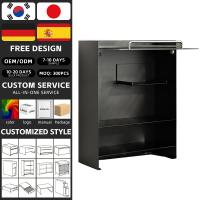 China Household 4 Tier Metal with Door Stand Ceramic Mug Storage Cabinet Kitchen Pull Cabinet Doors Out Spices Jar Bottle Organize Box for sale