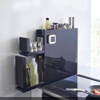 China New 3 Tier Steel Hidden Spices Kitchen Cabinets Rack Modern Eco-Friendly Living Room Vertical Black Drawer Storage Holder for sale
