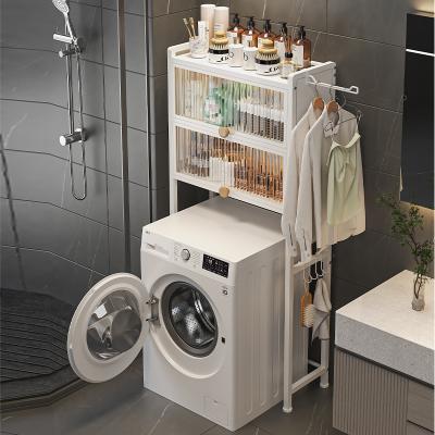 China Bathroom Metal 3 Tier Above Shelf Over the Washing Machine Rack Home Dustproof Cabinet Door Paper Roll Organization Towel Holder for sale