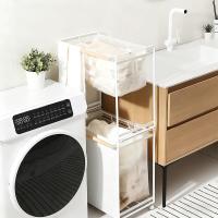 China Bathroom Metal With Wheels Dirty Laundry Storage Rack Wooden Handle Towel Trolley Basket Stackable Mobile Clothes Organize Cart for sale