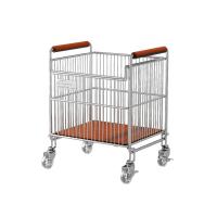 China Bathroom Floor Dirty Laundry Basket holder With Wooden Handle Capacity Clothes Storage Cart Mobile Trolley Furniture Organizer for sale