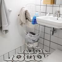 China Bathroom 3 Tier Iron Wire Mesh Dirty Clothes Basket Removable Push Pull Laundry Holder with Wheels Toilet Trolley Storage Rack for sale