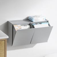 China Toilet Side No Punching Hanging Garbage Storage Bathroom Wall Mounted Paper Boxs Stackable Clamshell Tissue Organizer Soap Bin for sale