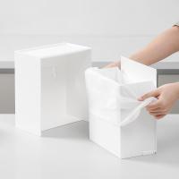 China Toilet Side No Punching Hanging Garbage Storage Bathroom Wall Mounted Paper Boxs Stackable Clamshell Tissue Organizer Soap Bin for sale