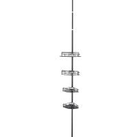 China Corner Without Drilling Cabin Storage Caddy Bathroom 4 Tier Floor Standing Bath Rack Toilet Telescopic Shower Organizer Shelves for sale