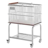 China Bathroom 2 Tier Dirty Clothes Stands Shoe Rack Laundry Storage Organization Baskets with Wheels Trolley Hollow Snack Cart Shelf for sale