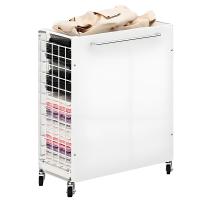 China Large Capacity Home Hamper Organizer Bathroom Laundry Basket Rack with Wheels Metal Storage Shelf for Dirty Clothes Trolley for sale