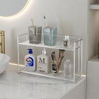 China Multifunctional Countertop Stand Stainless Steel Home Storage Rack Mug Cosmetic Spice Organizer for Bathroom Kitchen Livingroom for sale