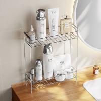 China 2-Tier Bathroom Countertop Organizer 304 Stainless Steel Makeup Storage Kitchen Spice Rack Household Standing Shelves Rust-proof for sale