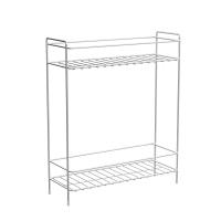 China 2-Tier Bathroom Countertop Organizer 304 Stainless Steel Makeup Storage Kitchen Spice Rack Household Standing Shelves Rust-proof for sale