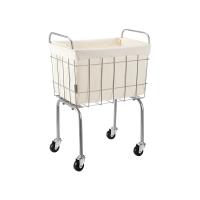China Large Capacity 48L Movable Metal Mesh Organizer Trolley with Wheels Dirty Clothes Laundry Basket Storage for Bathroom Livingroom for sale