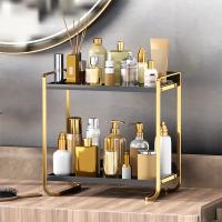 China 2-Tier Metal Spice Rack for Bathroom Kitchen Countertops Organizational Storage Holder for Small Spaces for Livingroom Narrow for sale