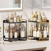 China 2-Tier Metal Spice Rack for Bathroom Kitchen Countertops Organizational Storage Holder for Small Spaces for Livingroom Narrow for sale
