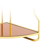 China 2 Tier Triangle Countertop Cosmetics Storage Rack Lipstick Perfume Lotion Makeup Organizer for Bathroom Corner Bedroom Dresser for sale