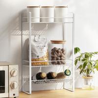 China Home 3 Tier Narrow Iron Storage Shelf Floor Standing Multifunctional Organizers Rack for Desktop Office Kitchen Bedroom Bathroom for sale