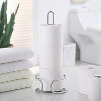 China Heavy Duty Metal Paper Towel Rack Countertop Standing Toilet Roll Holder Weighted Base Kitchen Bathroom Tissue Shelf Storage for sale