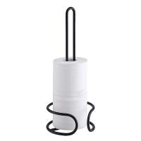 China Heavy Duty Metal Paper Towel Rack Countertop Standing Toilet Roll Holder Weighted Base Kitchen Bathroom Tissue Shelf Storage for sale