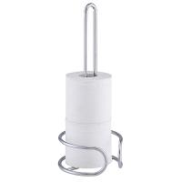 China Heavy Duty Metal Paper Towel Rack Countertop Standing Toilet Roll Holder Weighted Base Kitchen Bathroom Tissue Shelf Storage for sale