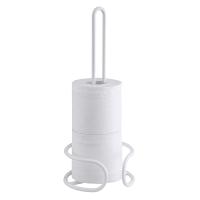 China Heavy Duty Metal Paper Towel Rack Countertop Standing Toilet Roll Holder Weighted Base Kitchen Bathroom Tissue Shelf Storage for sale