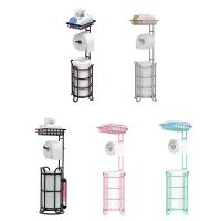 China Bathroom Metal Toilet Paper Holder Stand  with Phone Shelf for Bathroom Storage Holds Reserve Mega Rolls Tissue Organizer Holder for sale