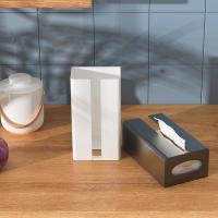 China Hot Sales Metal Kitchen Holder Rectangular Napkin Dispenser Box Bathroom Wall Mount Toilet Paper Magnetic Tissue Storage Shelf for sale