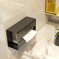 China Hot Sales Metal Kitchen Holder Rectangular Napkin Dispenser Box Bathroom Wall Mount Toilet Paper Magnetic Tissue Storage Shelf for sale