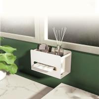 China Wholesale Wall Mounted Roll Toilet Box Waterproof Tissue Holder Magnetic No Drilling Paper Shelf for Bathroom Kitchen Livingroom for sale
