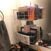 China Bathroom Stainless Steel Adhesive Suction Cups Shower Caddy Soap Dish Storage Wall Mounted Wire Organizer Basket Suction Hooks for sale