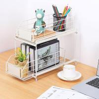 China Under Sink Storage Shelf 2 Tier Bathroom Organizer Multi-Purpose Desktop Spice Rack Bottom Pull Out Drawer for Kitchen Cabinet for sale
