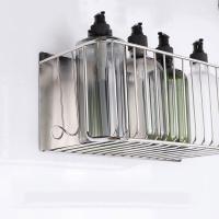 China Shower Caddy Organizer Shelf Adhesive Stainless Steel Shelves for Bathroom Storage No Drilling Wall Mounted Toiletries Basket for sale