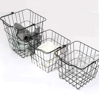 China Steel Withhandle 3 Tier Bathroom Removable Metal Wire Dirty Clothes Separating Basket Cart Portability Laundry Storage Holder for sale