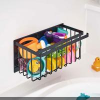 China Wall Mount Kitchen Aethetic Fridge Side Magnetic Spice Rack Metal Bathroom Bath Towel Tissue Storage Shelf Hanging Basket Holder for sale