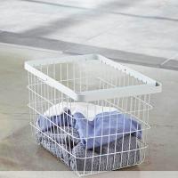 China Bathroom Metal Wire Frame Layered Organization Rack 2 Tier With Wheels Dirty Clothes Basket Removable Laundry Storage Cart for sale