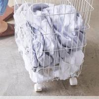 China New Standing Type Metal Wire Frame Laundry Storage Cart Dirty Clothes Basket for Bathroom Organization Fruit/Vegetable Holder for sale