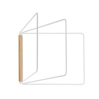 China Steel No Installation Foldable Wooden Handle Three Bar Design Bathroom Mesa Towel Rack Rag Dishcloth Hanging Holder Organizer for sale