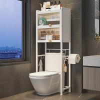 China Bathroom With Cabinet Door Over Toilet Storage Rack Paper Roll Organization Holder 3 Tier Metal Towel Bath Products Shelf for sale