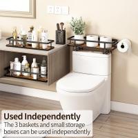 China New Iron Toilet Tissue Paper Roll Storage Holder Toilet Above Metal Drain Storage Rack with Magazine Bathroom Organization Shelf for sale