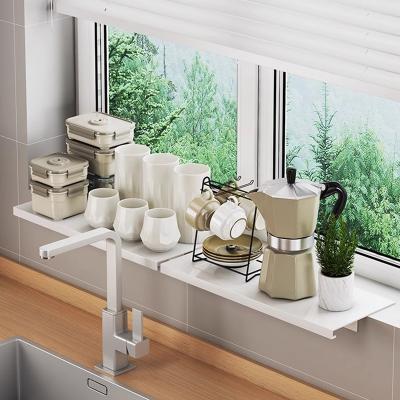 China Household Non-magnetic Punch-free Extended Version Kitchen Bathroom Sink Desktop Balcony Multi-functional Widened Storage Rack for sale