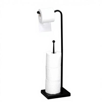 China Simplicity Metal Detachable Standing Double Tier Bathroom Toilet Tissue Rack & Paper Towel Holder Organization Storage Shelf for sale