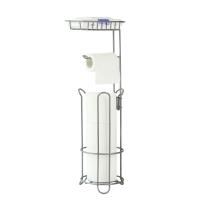 China NEW Modern Metal Detachable Standing Black Living Room Paper Towel Holder Basket Bathroom Organization Tissue Rack Storage Shelf for sale