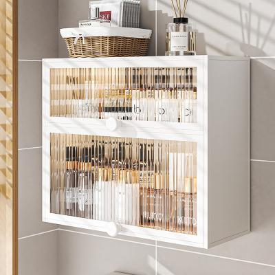 China NEW Ins  Metal 2 Doors with Handle Toilet Paper Bath Supplies Organization Balcony Wall Cabinets Bathroom Storage Cabinets Boxes for sale