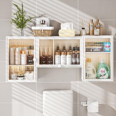 China NEW Closestool Above Wall Mount With Cabinet Door Multifunctional Bathroom Toilet Cabinet Bath Supplies Organization Storage Box for sale