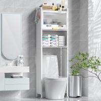 China Bathroom Closestool Above With Cabinet Door Toilet Rack Adjustable Height Balcony Washing Machine Organization Storage Cabinet for sale